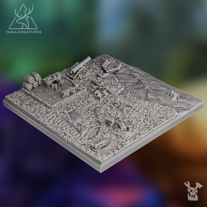 3D Printable Pirate Island texture terrain plate + props bits by Taiga ...