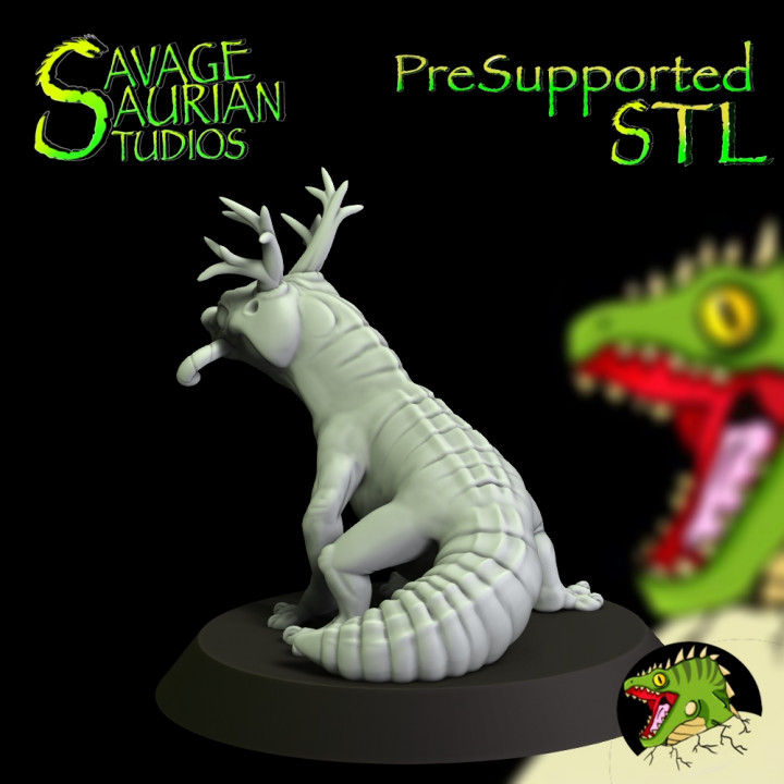 3D Printable Holiday Gecko by Savage Saurian Studios