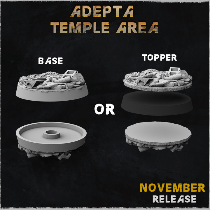 3D Printable Adepta Temple Area - Bases & Toppers (Big Set+) by Zabavka ...