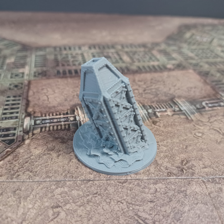 3D Printable Destroyed Tech Cult Scatter Ruins by Wargame Forge