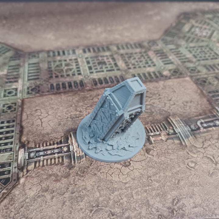 3D Printable Destroyed Tech Cult Scatter Ruins by Wargame Forge