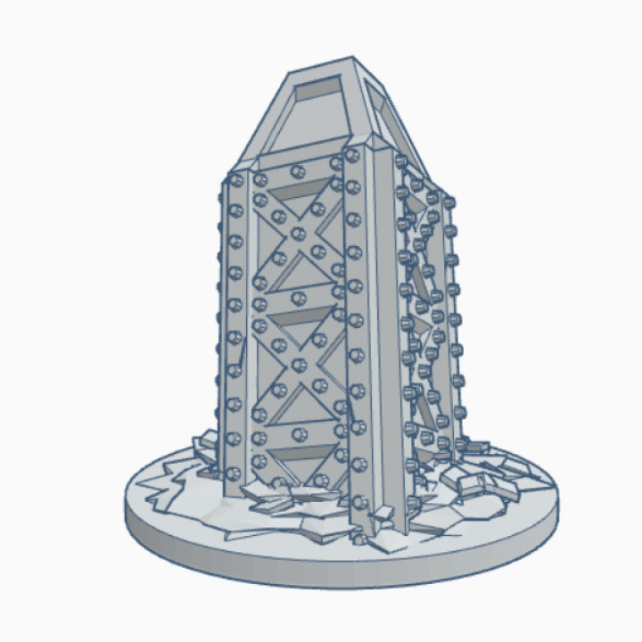 3D Printable Destroyed Tech Cult Scatter Ruins by Wargame Forge