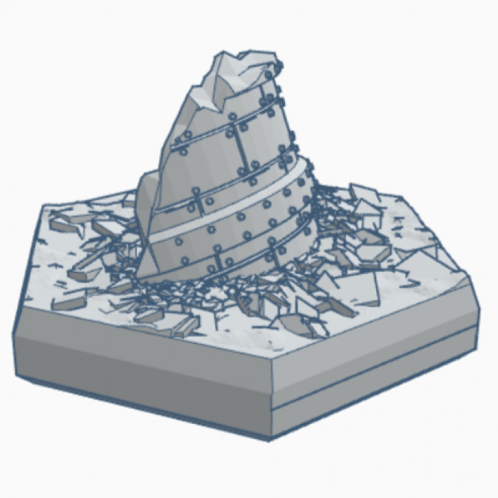 3D Printable Destroyed Tech Cult Scatter Ruins Hex Map Scale by Wargame ...