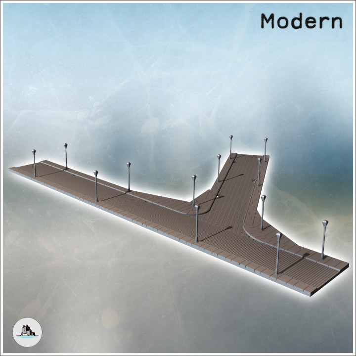 3D Printable Set of modular paved streets with sidewalks and urban ...