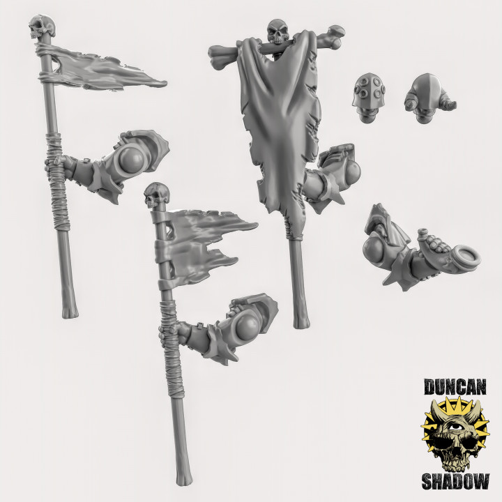 3D Printable Chaos Warriors Multipart Command Kit (pre supported) (M ...