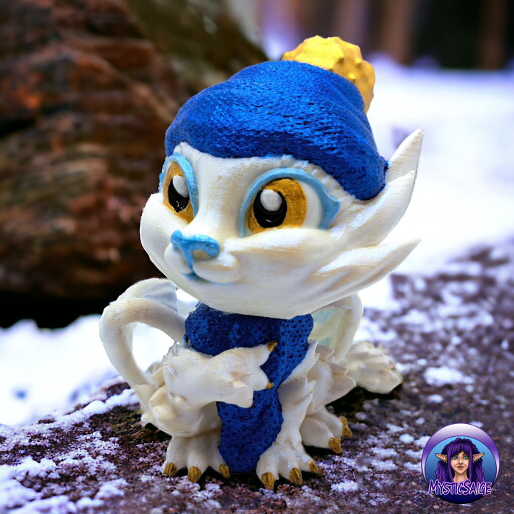 3D Printable Winter Dragon Hatchling by MysticSaige