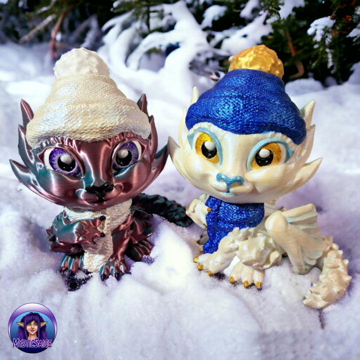 3D Printable Winter Dragon Hatchling by MysticSaige