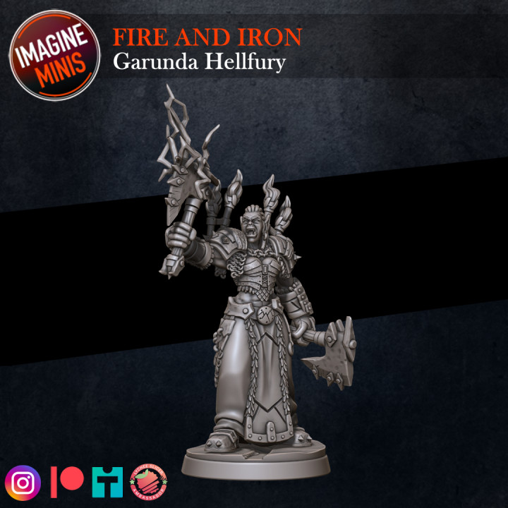 3D Printable Fire and Iron - Garunda Hellfury by Imagine Minis