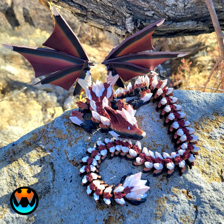 3D Printable Crystal Wolf Dragon by Cinderwing3D