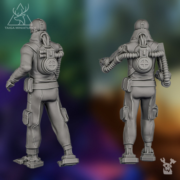3D Printable Sci-Fi Experimental Cyborgs by Taiga Miniatures