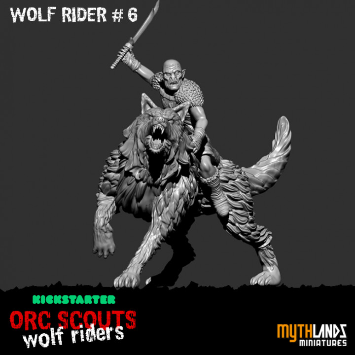 3D Printable Wolf Rider 6 by Mythlands Miniatures
