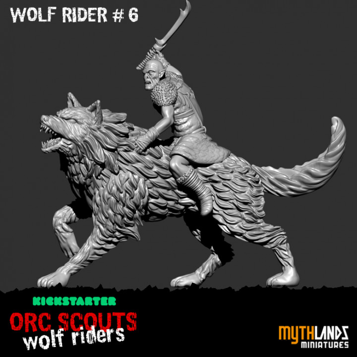 3D Printable Wolf Rider 6 by Mythlands Miniatures