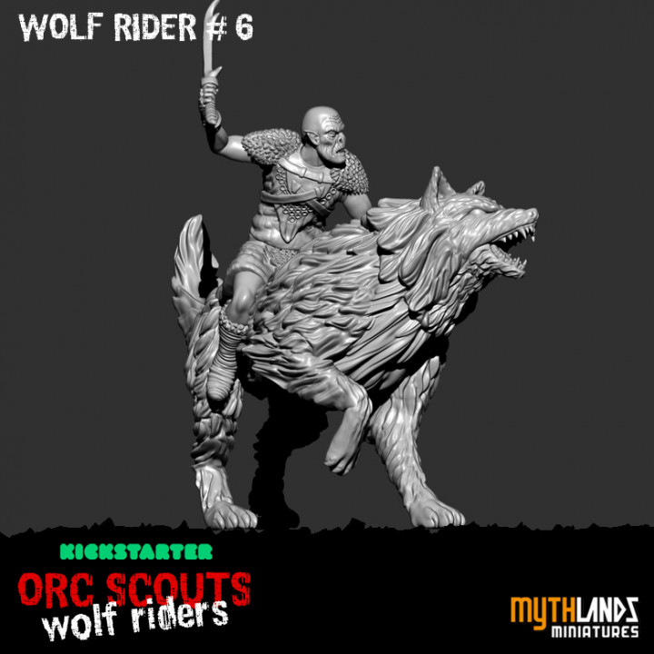 3D Printable Wolf Rider 6 by Mythlands Miniatures
