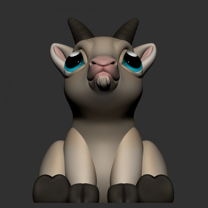 3D Printable CUTE GOAT (NO SUPPORTS) by TriDimensionPrints