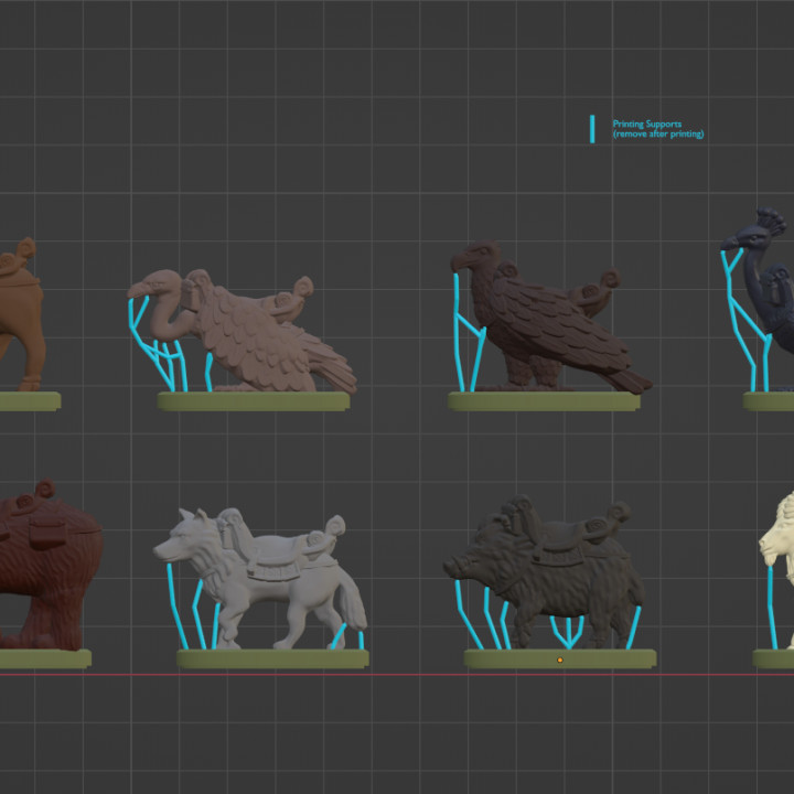 3D Printable Everdell Large Critters (Unofficial) by Andy at MeepleForge