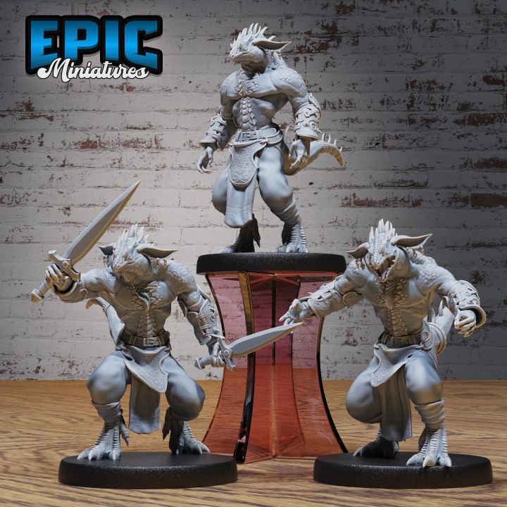 3D Printable Lizard Folk Thug Set / Half-Dragon Beast / Draconic ...