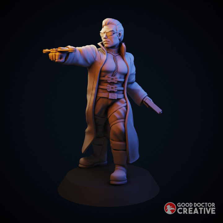 3D Printable JC - Cyberpunk Agent by Good Doctor Creative