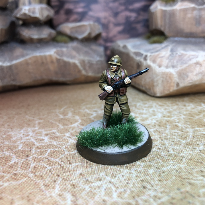 3D Printable WW2 French Rifleman by Traders Galaxy Miniatures and Games