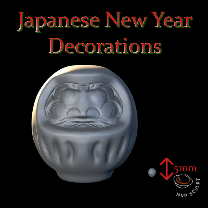3D Printable Japanese New Year decorations by MNP Sculpt