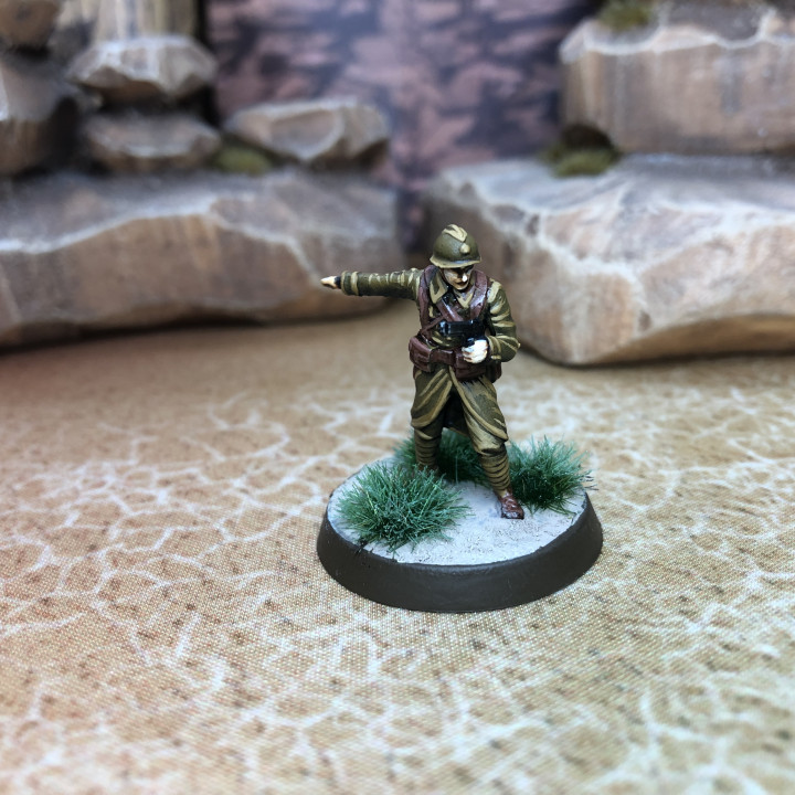 3D Printable WW2 French Commander by Traders Galaxy Miniatures and Games