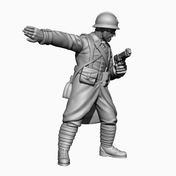 3D Printable WW2 French Commander by Traders Galaxy Miniatures and Games