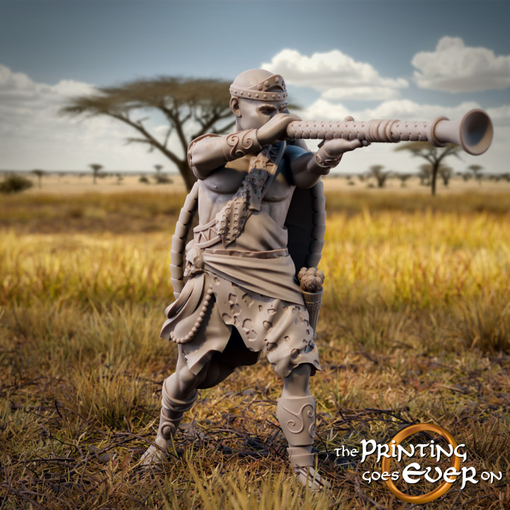 3D Printable Tribal Warrior - Model E - Presupported by The Printing ...