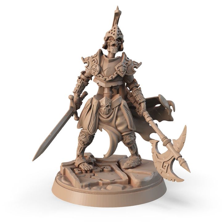 3D Printable Skeleton Knight with Halberd by Signum Workshop