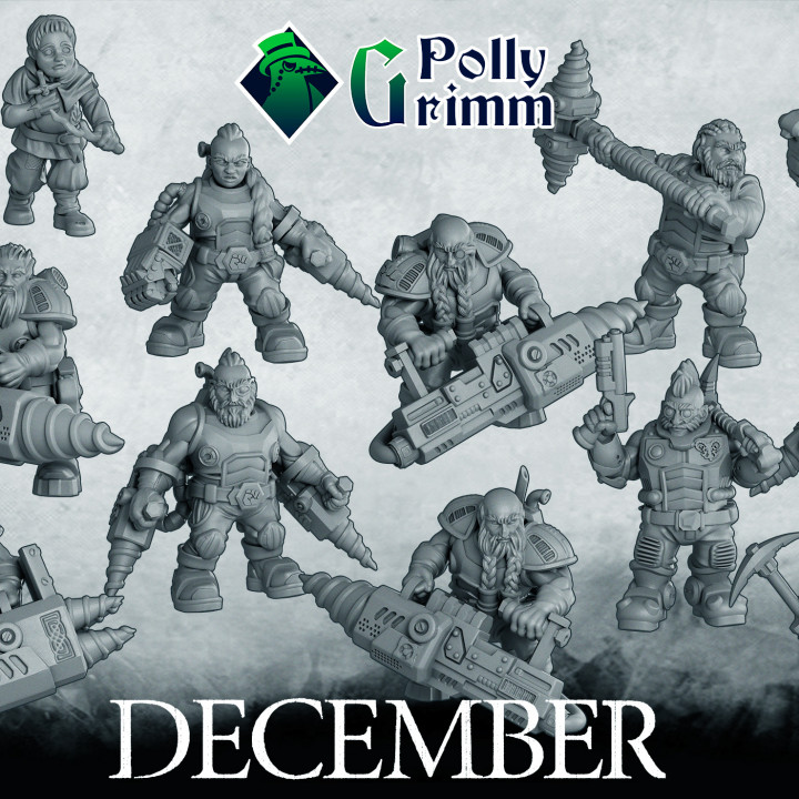 3D Printable Sci-fi tabletop miniature. Galaxy Dwarves set. Space Rocks ...