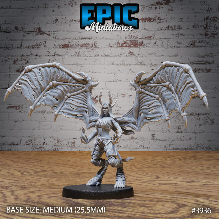 3D Printable Demon Huntress Set / Winged Female Devil / Demonic Beast ...