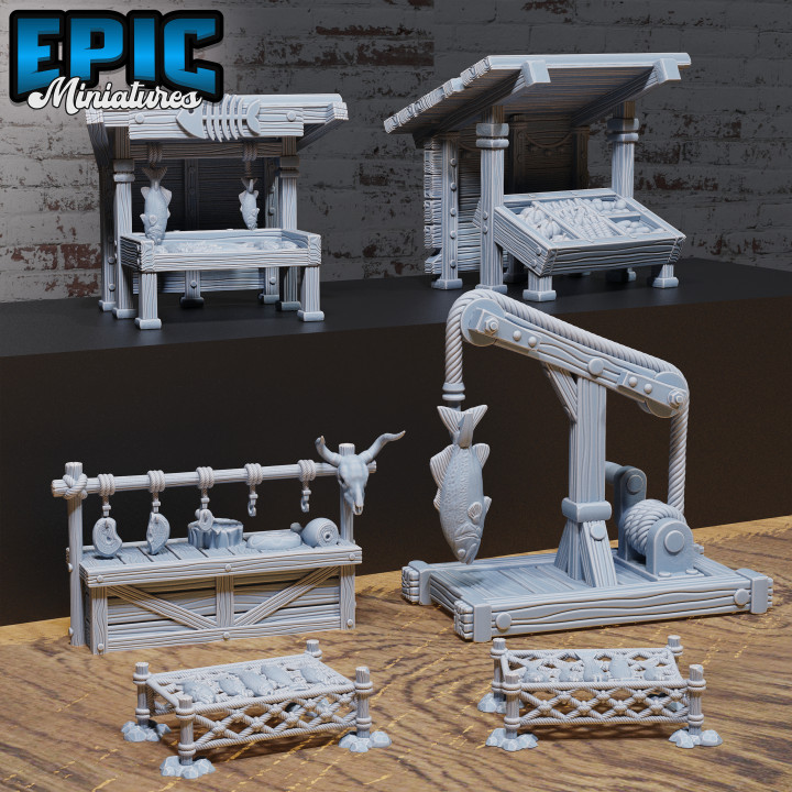 3D Printable Harbor Merchants / Port Items / Water Crew Item / Fisher ...