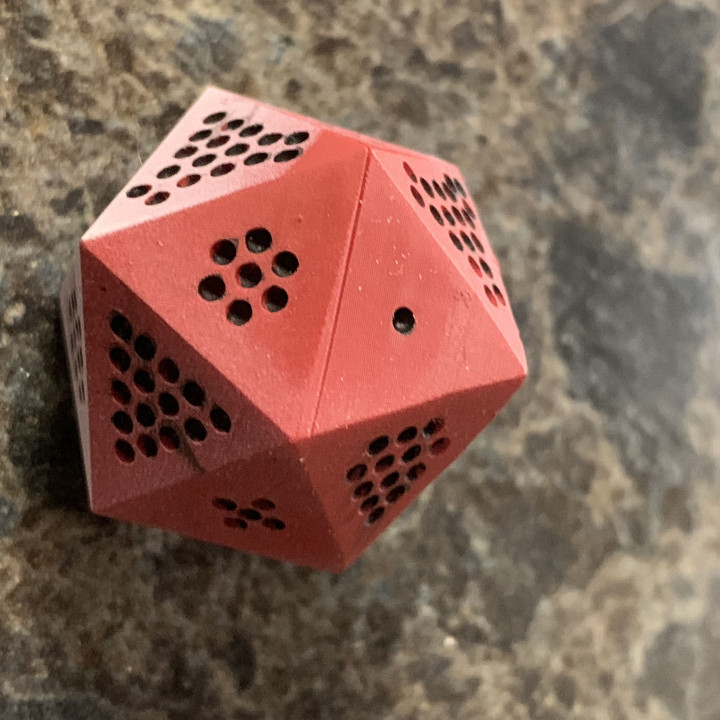 3D Printable Pipped D20 v2 by Anthony Miller