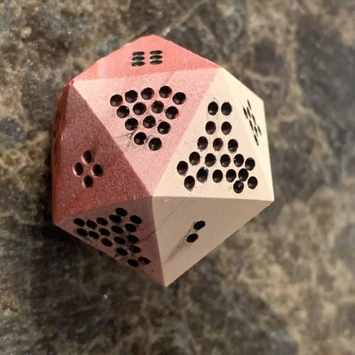 3D Printable Pipped D20 v2 by Anthony Miller