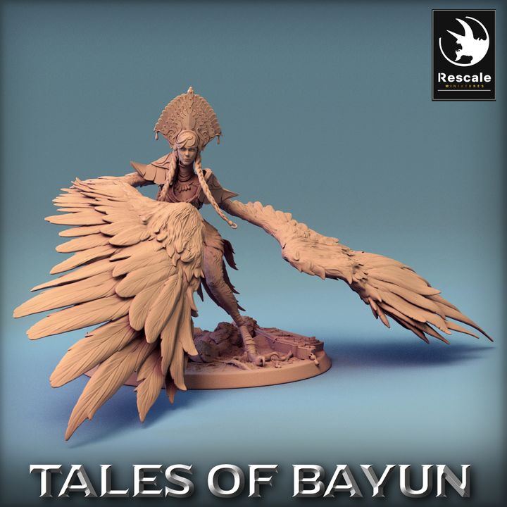 3D Printable Harpy Alkonost ParryA by Rescale Miniatures