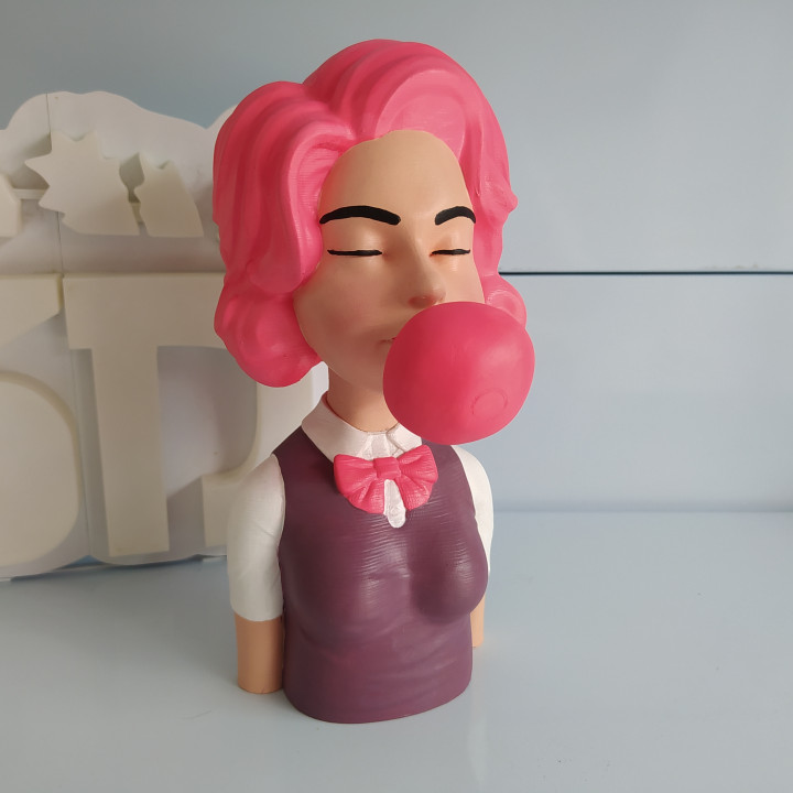 3D Printable BUBBLE GUM GIRL by Luiz Carlos Neves de Oliveira