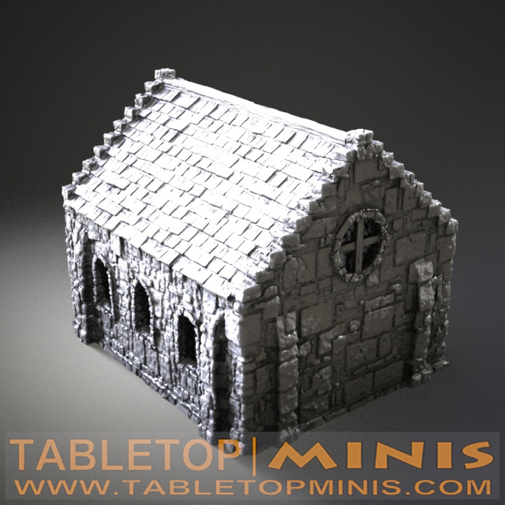 3D Printable Medieval Chapel by TableTopMinis