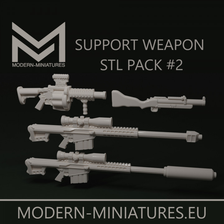 3D Printable 28mm Support Weapon Pack #2 M107, M32 MGL, M79 GL by ...