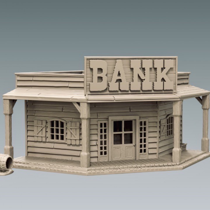 3D Printable Bank -Old West building by Black Scorpion Miniatures