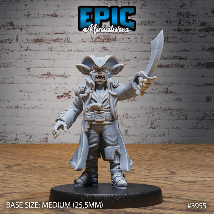 3D Printable Kobold Pirate Captain / Draconic Lizard Corsair / Water ...