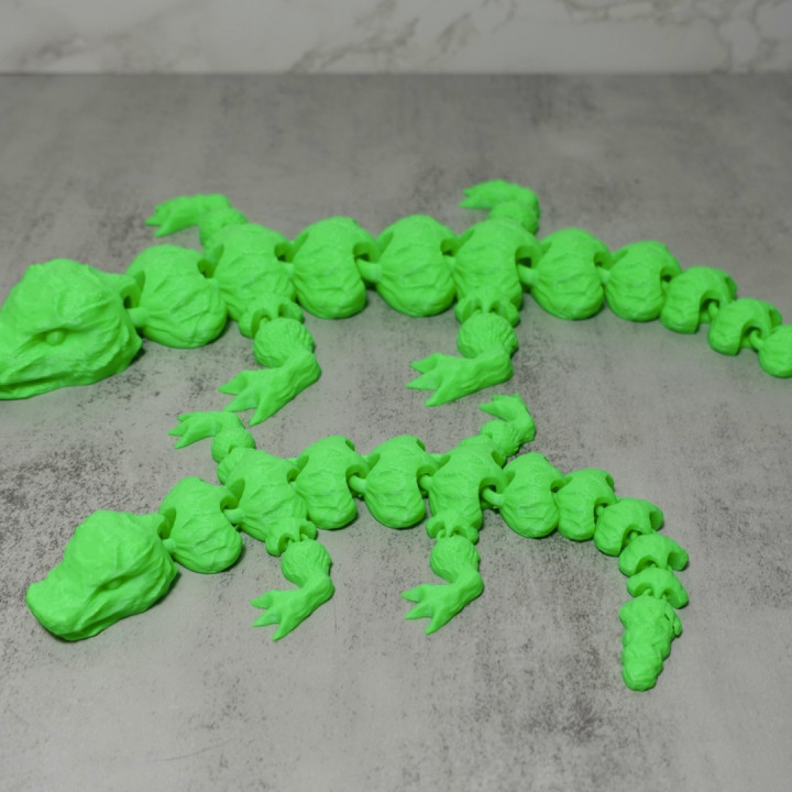 3D Printable Articulated Stone Lizard by MysticMesh3D
