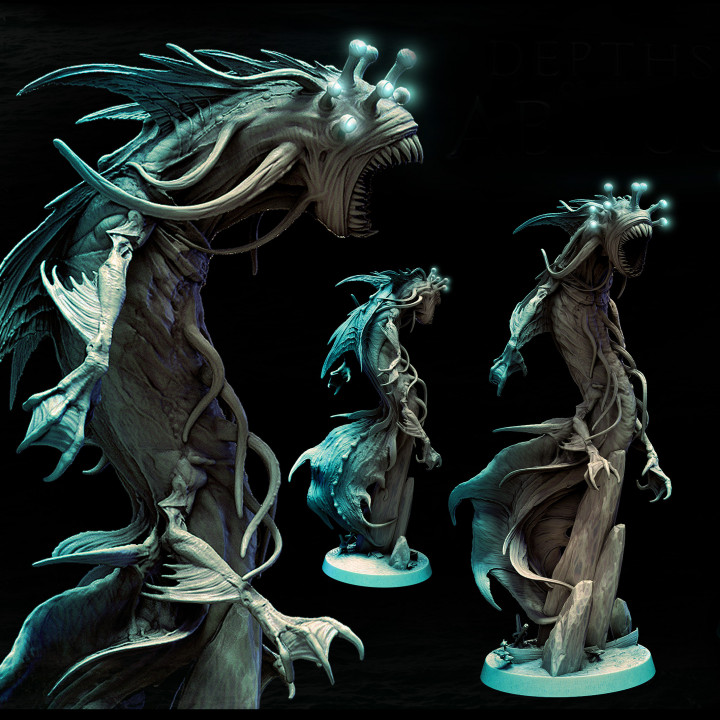 3D Printable Aboleth Omega (Pose 1 of 2) by Mini Monster Mayhem