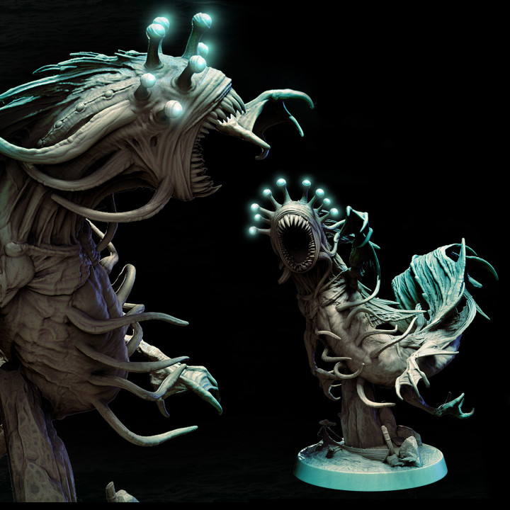 3D Printable Aboleth Omega (Pose 2 of 2) by Mini Monster Mayhem