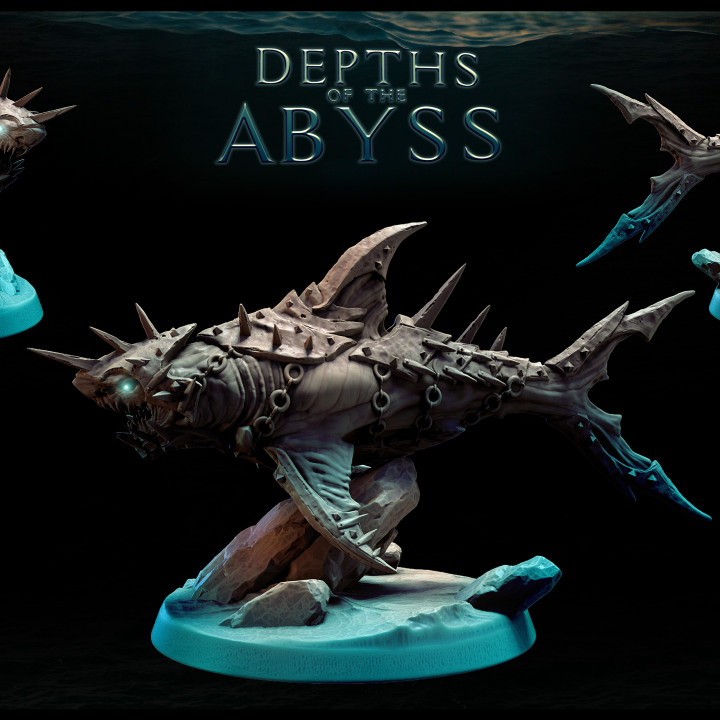 3D Printable Shark Ocean Guard (Pose 1 of 2) by Mini Monster Mayhem