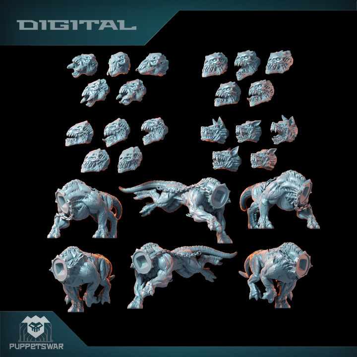 3D Printable Barghest Fiends by Puppetswar Miniatures