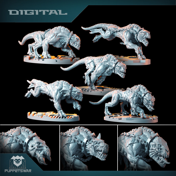 3D Printable Barghest Fiends by Puppetswar Miniatures