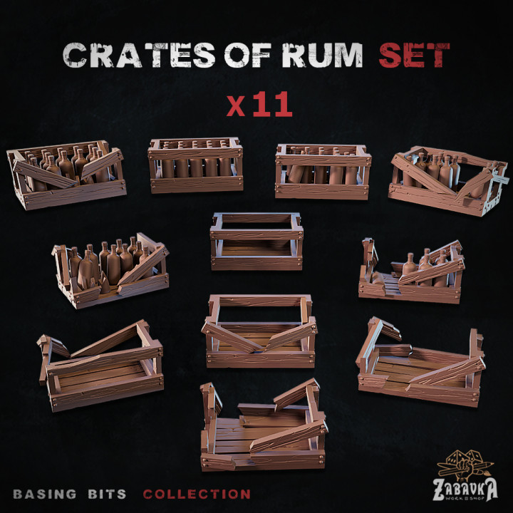 3D Printable Crates of Rum - Basing Bits by Zabavka Workshop