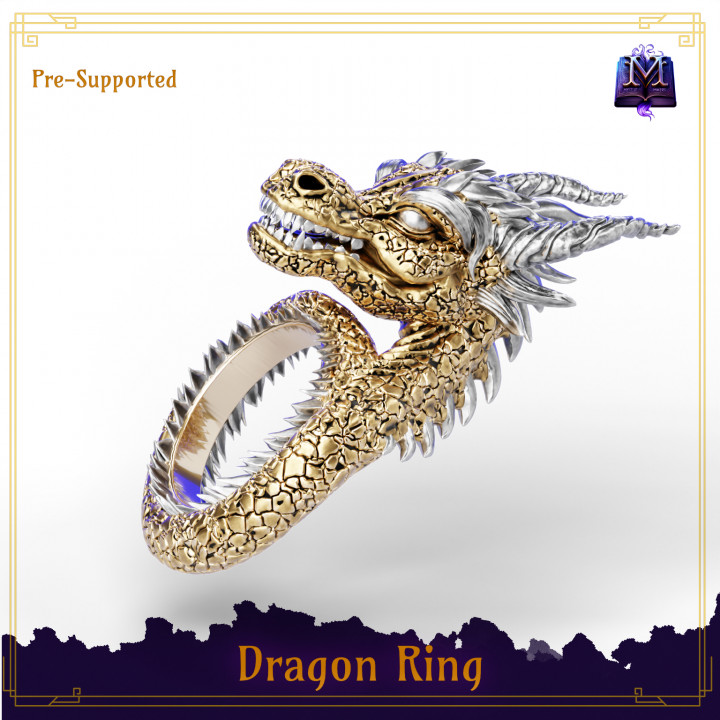 3D Printable Dragon Ring by Mystic Makers Miniatures