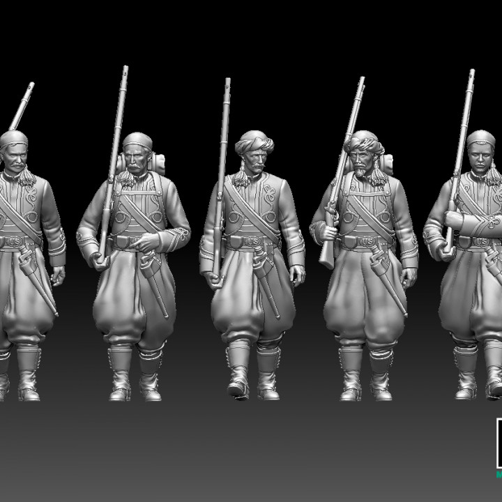 3D Printable Zouave soldiers by Dmitrii Tishchenkov