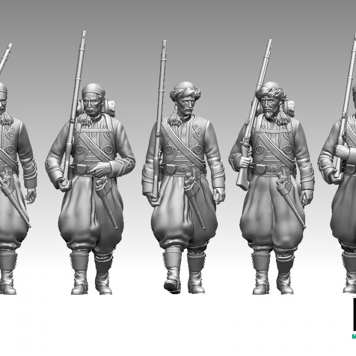 3D Printable Zouave soldiers by Dmitrii Tishchenkov
