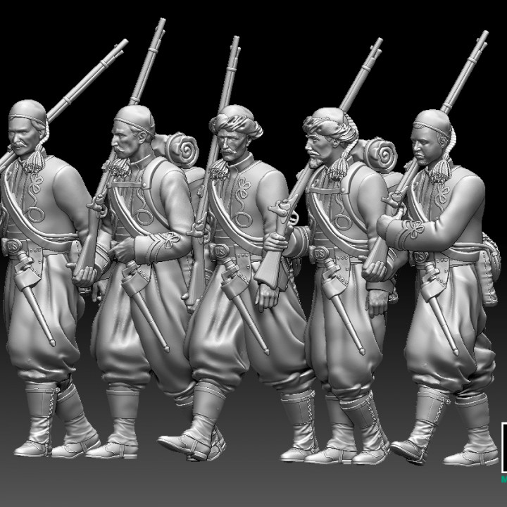 3D Printable Zouave soldiers by Dmitrii Tishchenkov