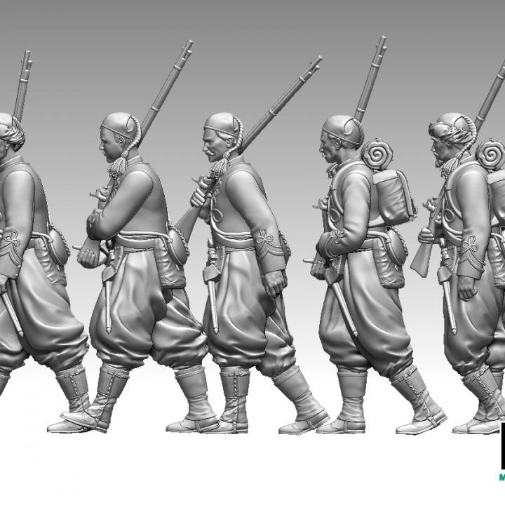 3D Printable Zouave soldiers by Dmitrii Tishchenkov